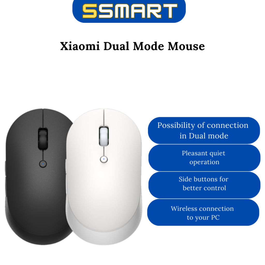 (Global) Xiaomi Mi Dual Mode Wireless Mouse Silent Edition Bluetooth 2. ...