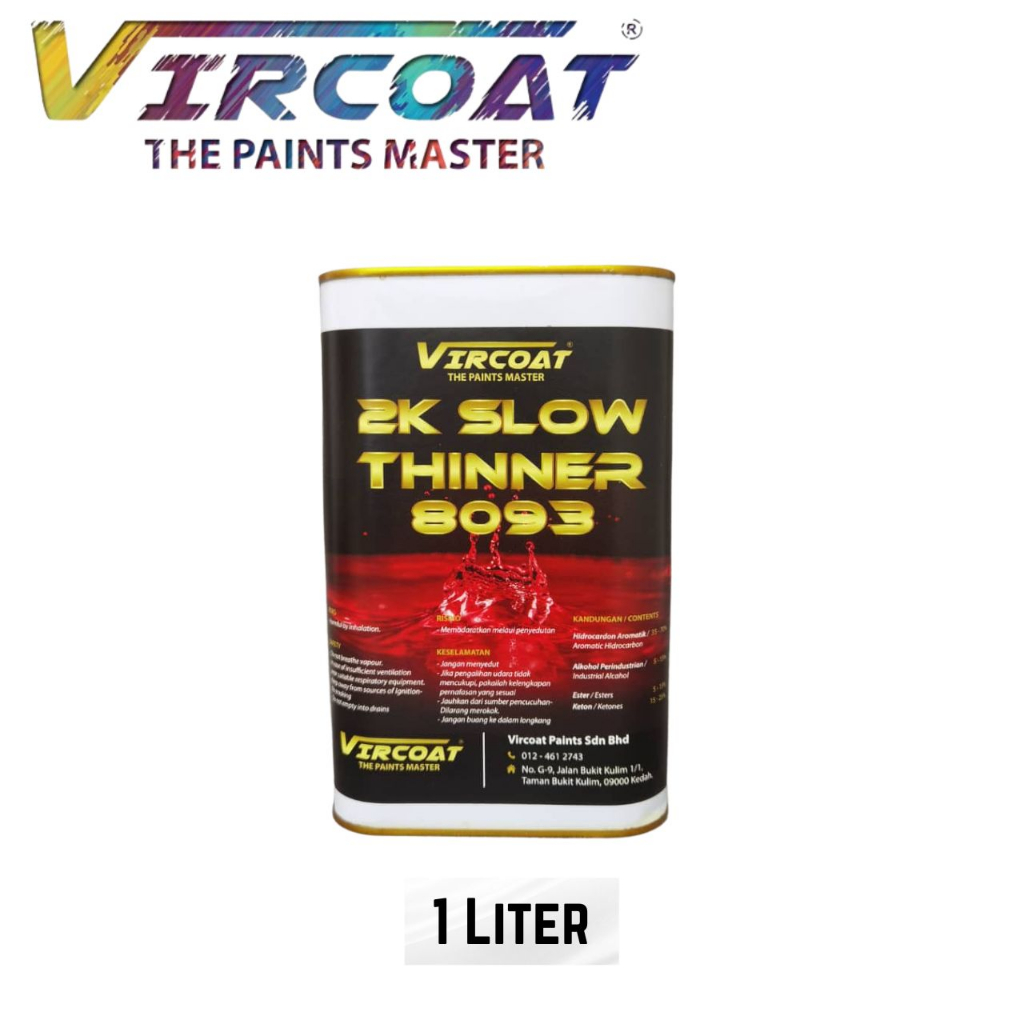 VIRCOAT 2K Slow Thinner/ 2K Thinner Campur Cat Clearcoat Primer High ...