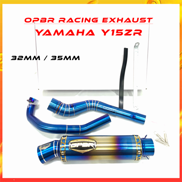 OPBR YAMAHA Y15 Y15ZR RACING EXHAUST PIPE TITANIUM BLUE 32MM 35MM ...
