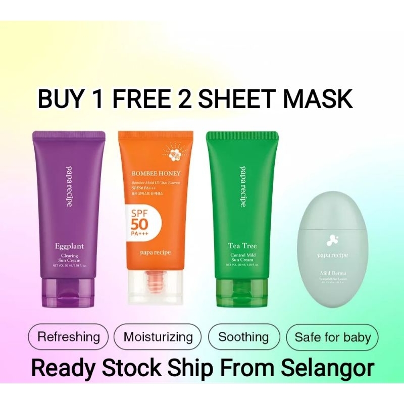 Papa Recipe 3type Sunscreen 50ml(buy 1 free 1) | Shopee Malaysia