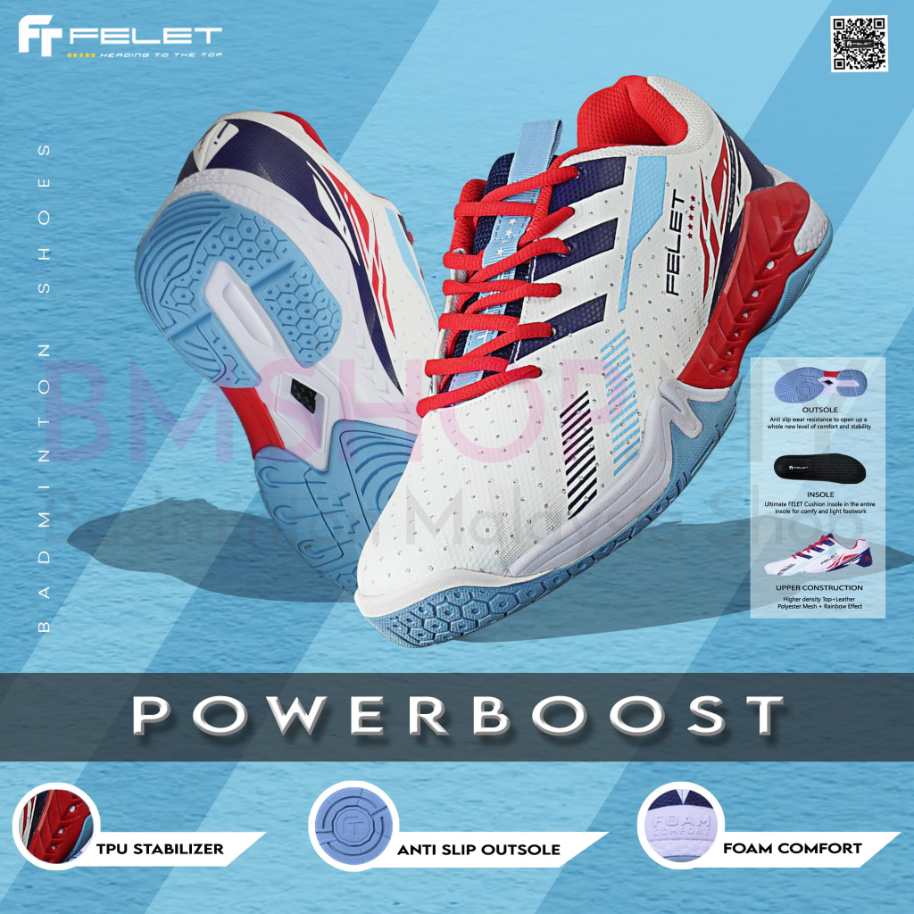FELET Badminton Shoes Power Boost Series (6 COLORS) | Shopee Malaysia