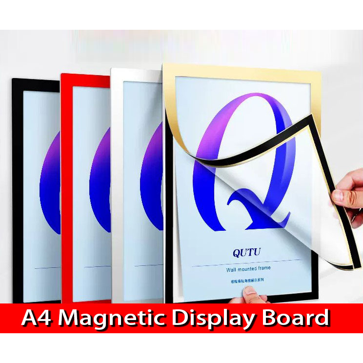 A4 Magnetic Display Board Wall Stick Frame Photo Certificate Office ...