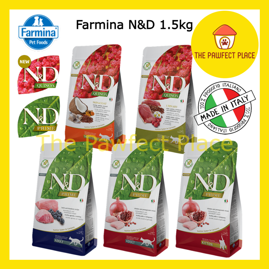 Farmina N&D Prime Quinoa Cat Food Original 1.5kg Makanan Kucing Adult ...