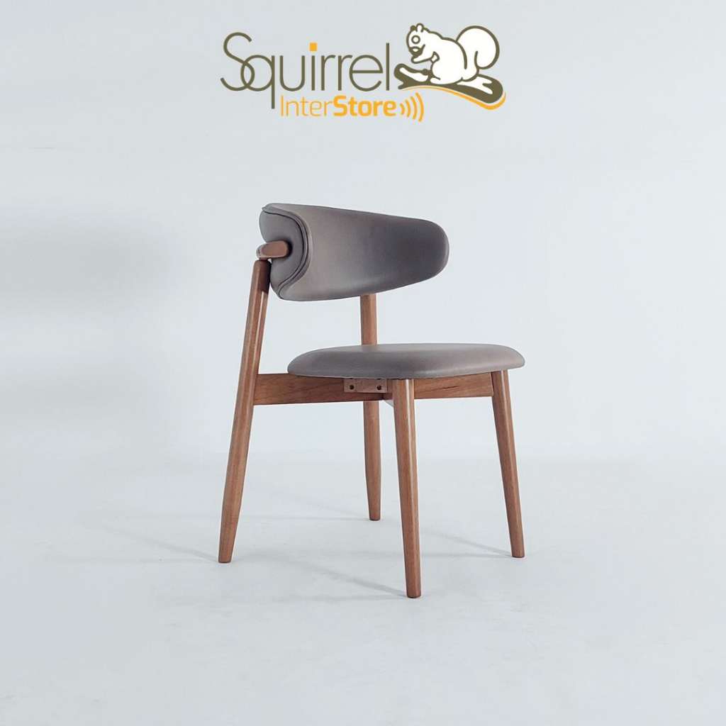 Scandinavian Designer Wooden Chair- Zola/ Solid Rubber wood / fabric ...