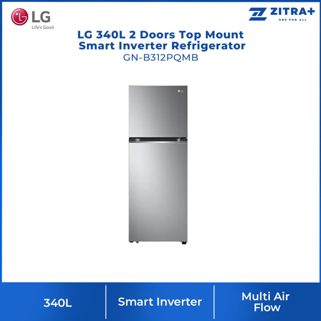 LG 340L 2 Doors Top Mount Smart Inverter Refrigerator GN-B312PQMB ...