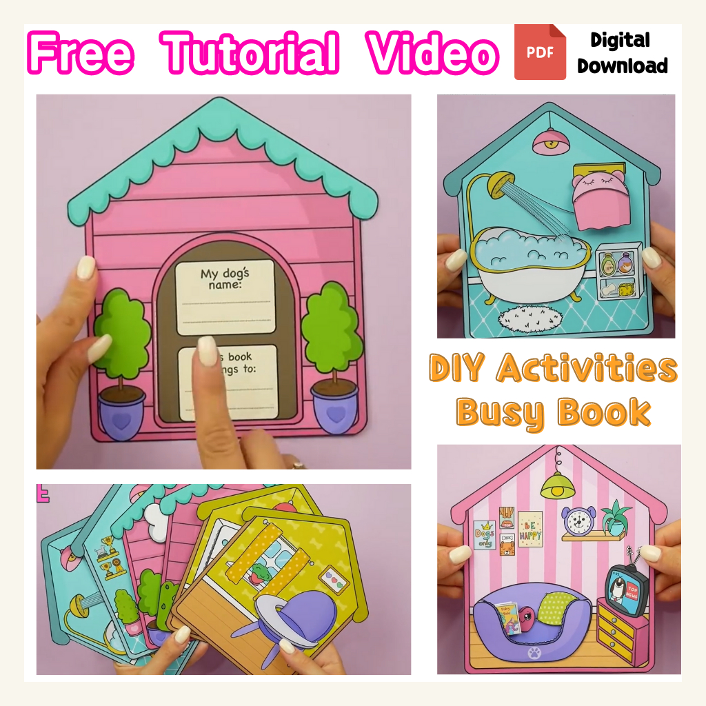 【PDF】11 Pages Paper dolls house for kids girls activity busy book ...