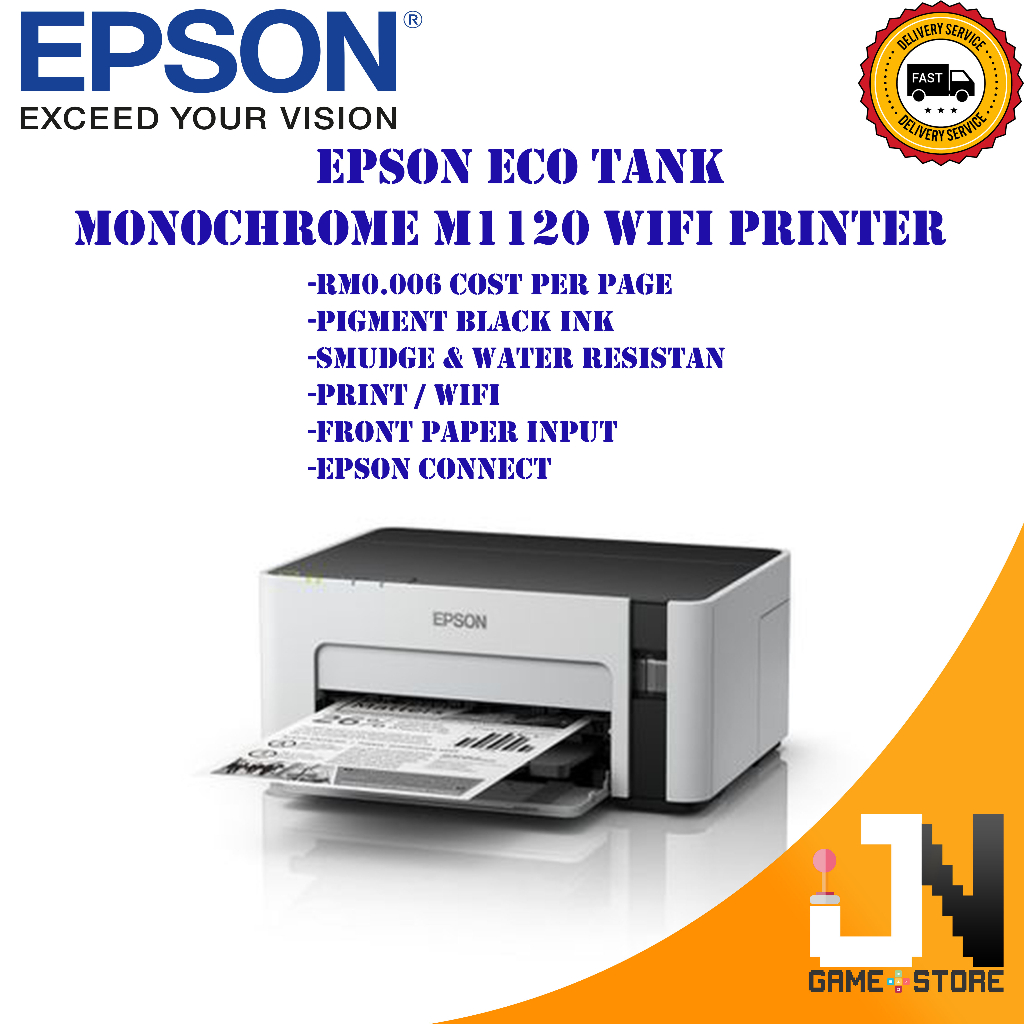 Epson Ecotank Monochrome M1120 Wifi Ink Tank Printer (PRINT ONLY)(NEW ...