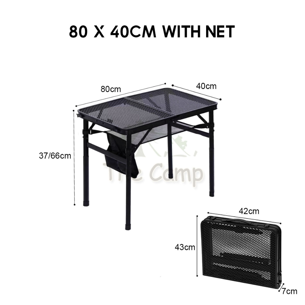 Outdoor Camping Aluminium Mesh Table Foldable Suitcase Size Portable ...