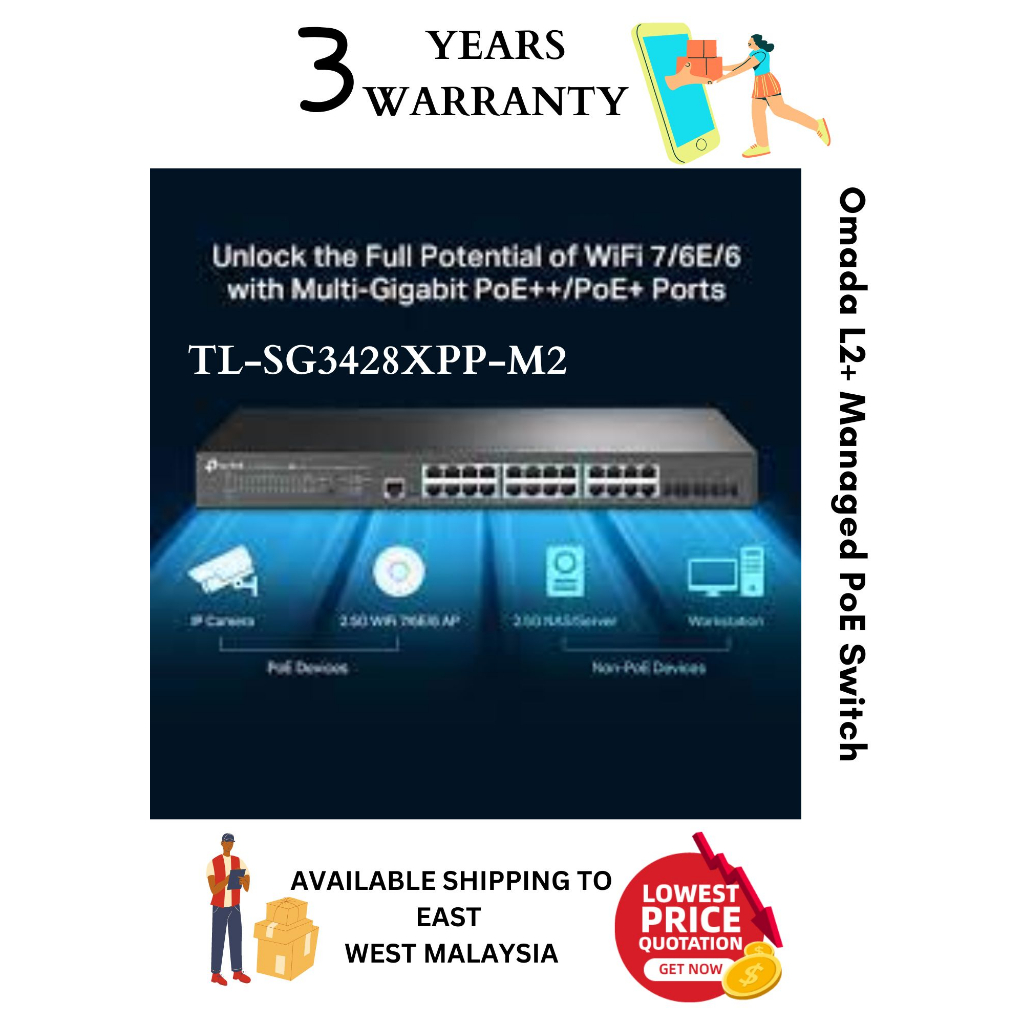 TP-Link Omada L2+ Managed PoE Switch TL-SG3428XPP-M2 | Shopee Malaysia