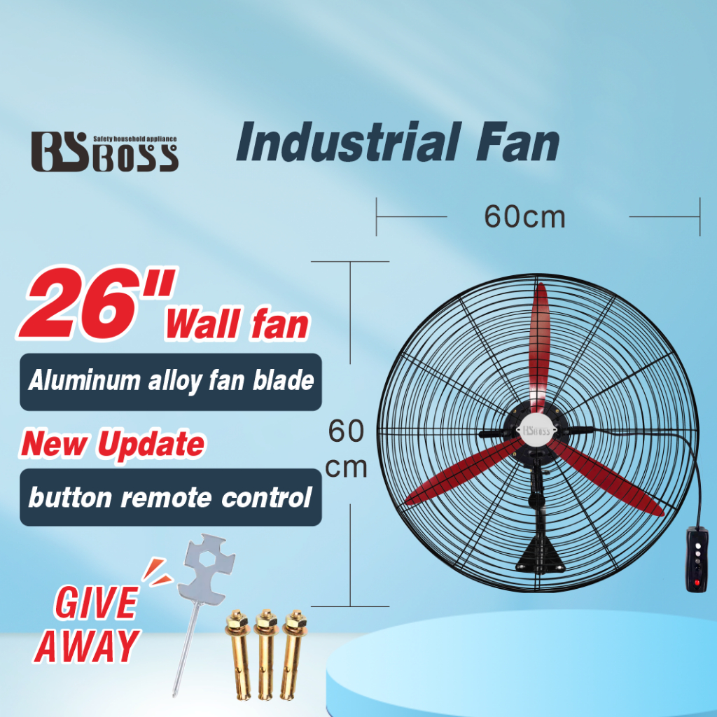 BSBOSS Industrial Heavy Duty Fan - Floor Fan/Wall Fan/Stand Fan ...