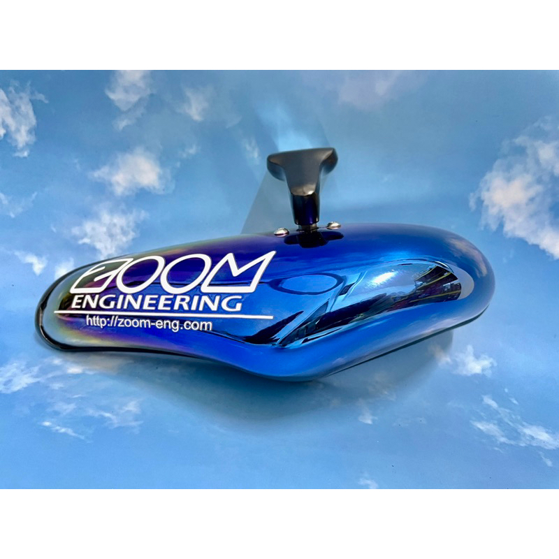 ZOOM ENGINEERING Titanium Colour Center Rear Mirror with Blue Mirror ...