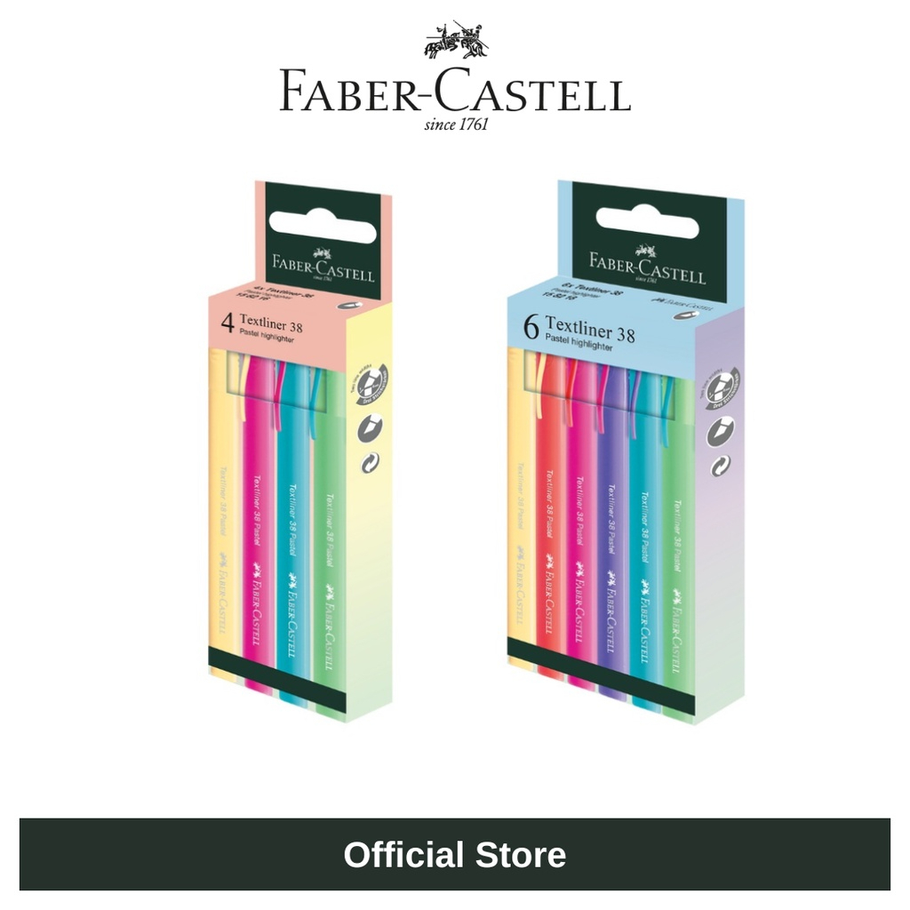 [Faber-Castell] Highlighter Textliner 38 Pastel Assorted Colour HS Box ...