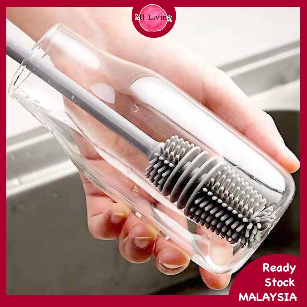 Multifunction 360 Silicone Cup Long Handle Brush Scrubber Clean Milk ...