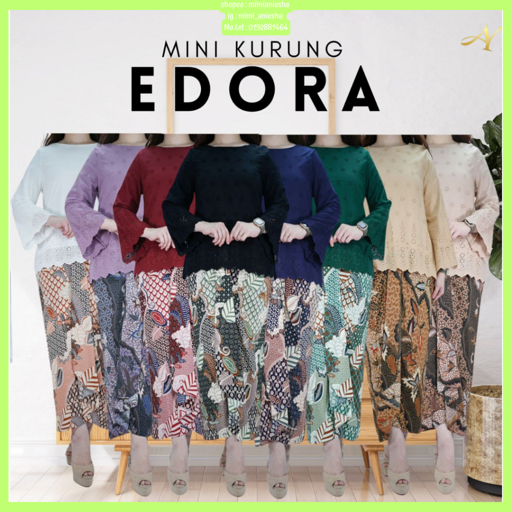 Edora Kurung Kedah Eyelet Batik Pario Instant Baju Raya 2023 Kaftan ...