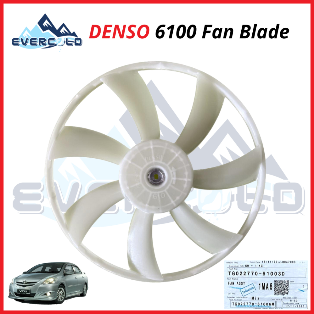 ORIGINAL Denso 022770-6100 Toyota Vios Year 2007-2013 NCP93 Fan Blade ...