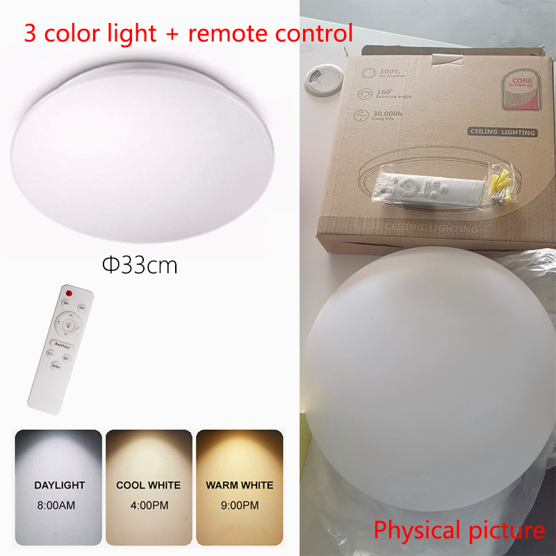 33CM LED Ceiling Light / 3 Color Remote Dimmable LED Surface Flush ...
