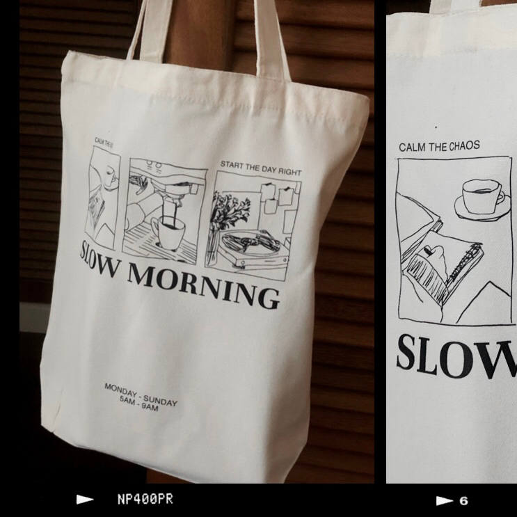 Slow Morning Tote Bag (Morning Face Studio) | Shopee Malaysia