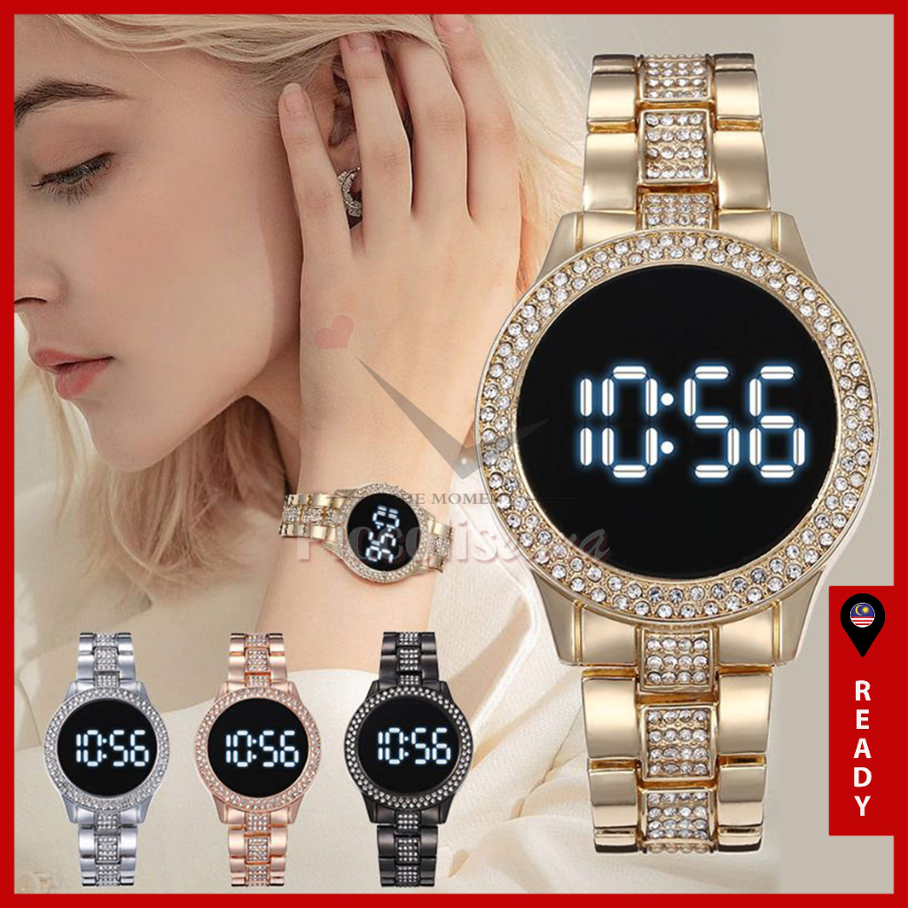 Jam Tangan Perempuan LED Diamond Women Watches Premium Trendy Watch For ...