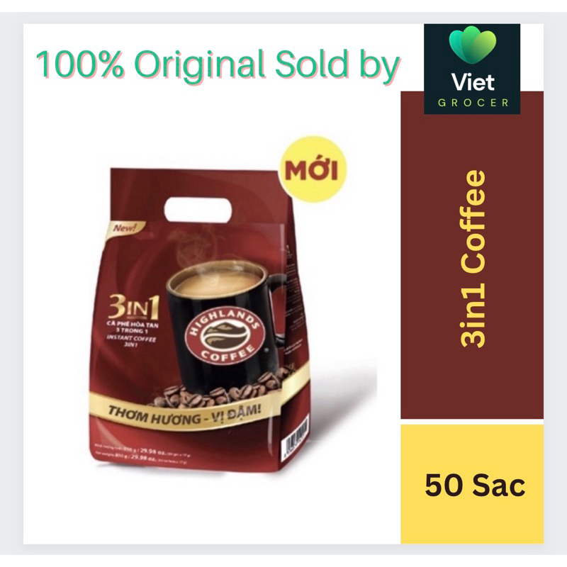 Vietnam Highland coffee 3 in 1 NEW PACKING 50sachet*17g - instant ...