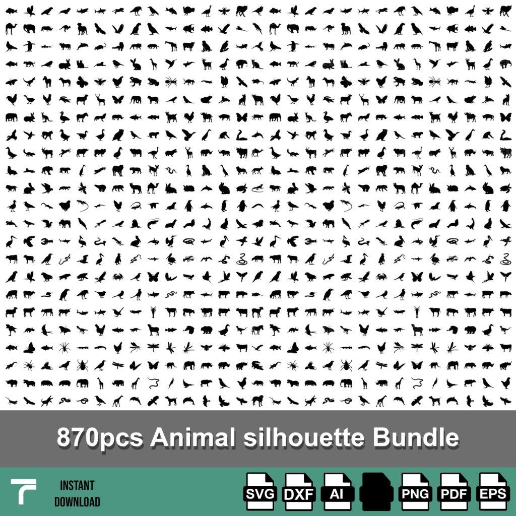 E0005 - Ultimate Pack 870pcs Animal SVG Bundle,, Animals svg, Animal ...