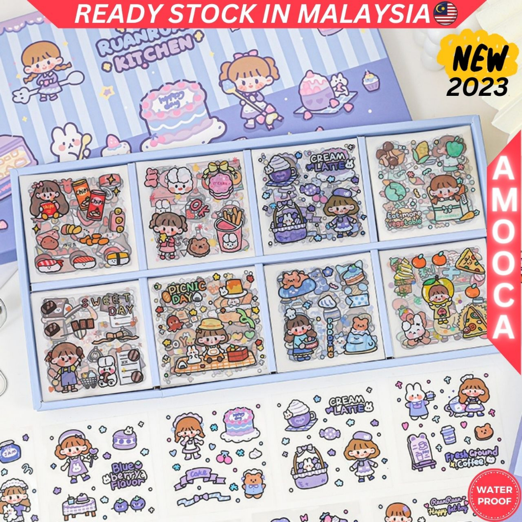 100 / 200pcs Ruan Ruan Kitchen Sticker Kawaii Collage Water Bottle ...