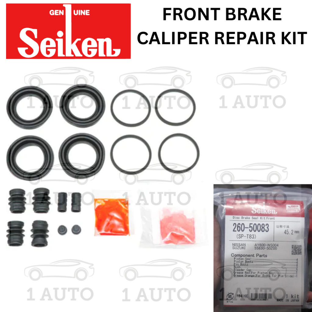(MADE IN JAPAN) SEIKEN FRONT BRAKE CALIPER REPAIR KIT FULL SET NISSAN ...