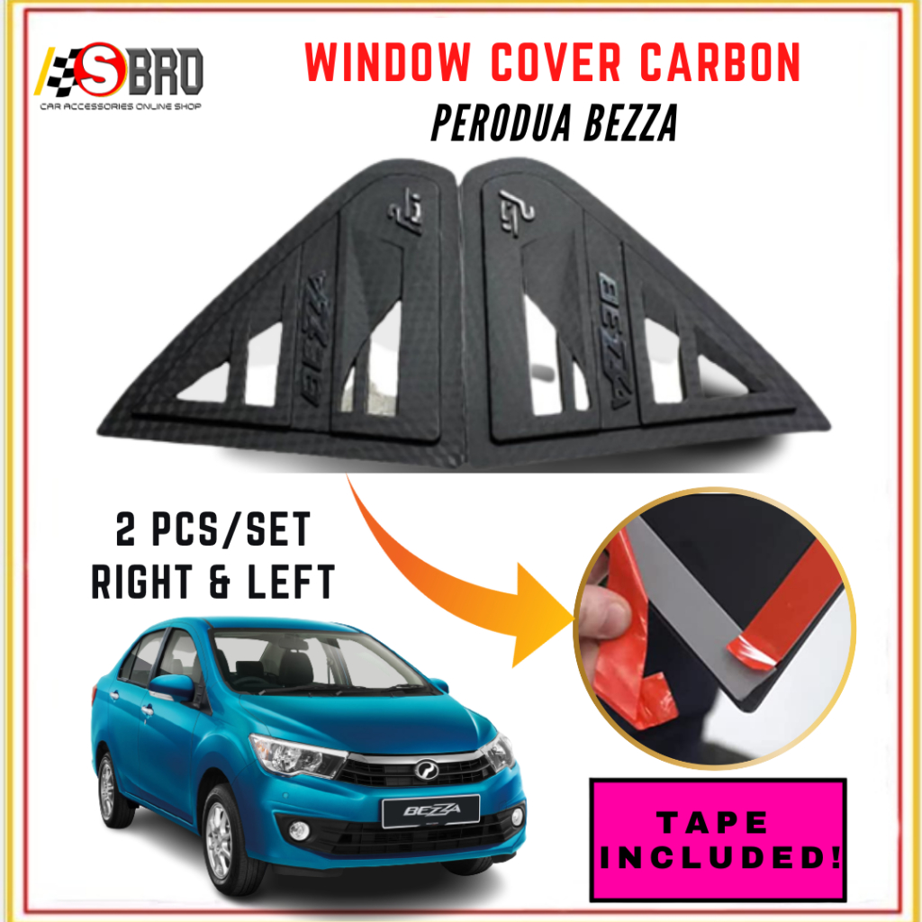 Perodua Bezza 2016-2023 Triangle Window Cover Carbon (2Pcs/Set ...