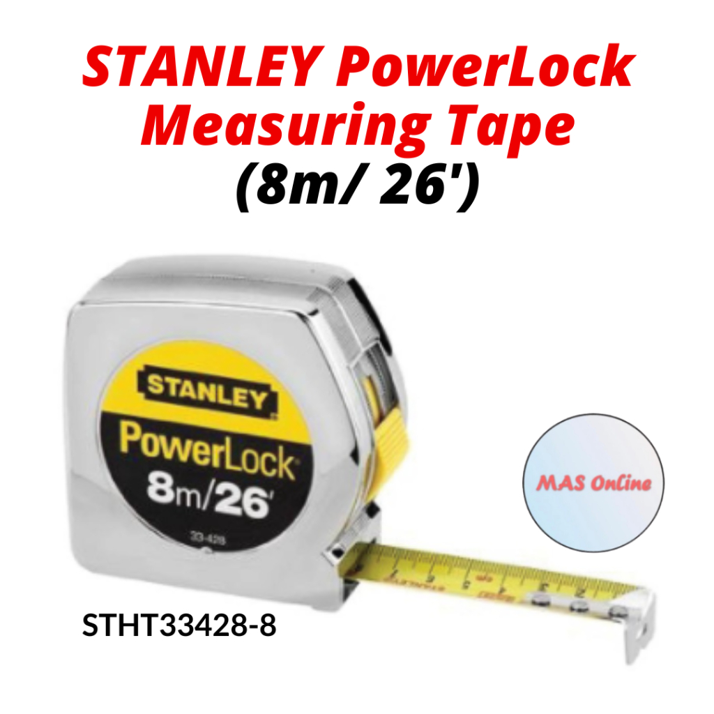Stanley Power Lock STHT33428-8 Measurement Tape / Measuring Tape 8m ...