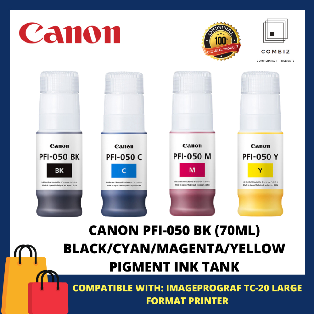 CANON PFI-050 (70ml) BLACK/CYAN/MAGENTA/YELLOW PIGMENT INK TANK | Shopee Malaysia