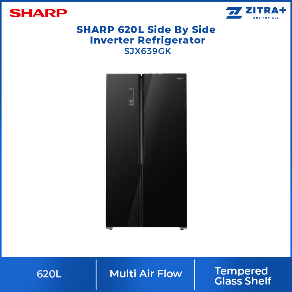 SHARP 620L Side By Side J-Tech Inverter Refrigerator SJX639GK | Multi ...