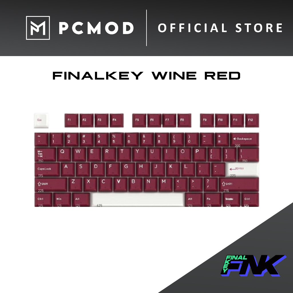 Finalkey Wine Red ABS Doubleshot Translucent Keycaps | Cherry Profile | PCMOD x KEYMOD | Shopee ...
