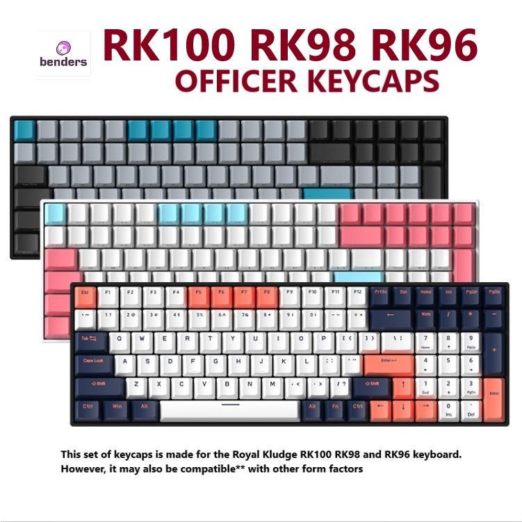 RK100 RK98 RK96 RK Officer PBT Double Shot Keycaps Blueberry Milkshake ...