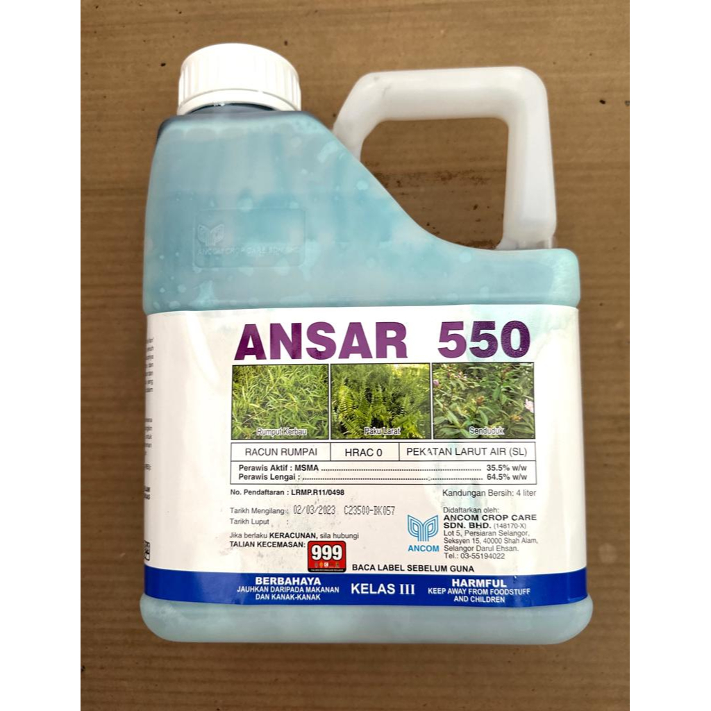 Ansar 550 [4L] [Ancom] [Racun Rumpai Sentuhan / Racun Rumput Degil ...