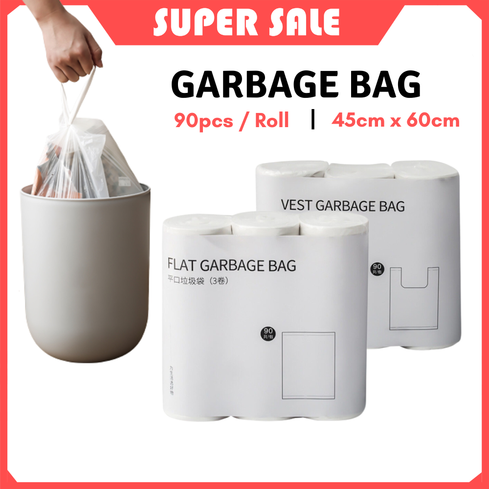 Garbage Bag Trash Bag 45cm*60cm【Vest / Flat】Design Dustbin Bag Bin Bag ...