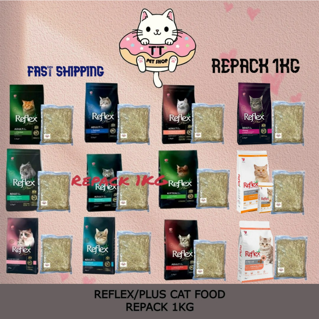 REFLEX PLUS CAT FOOD REPACK 1KG | Shopee Malaysia