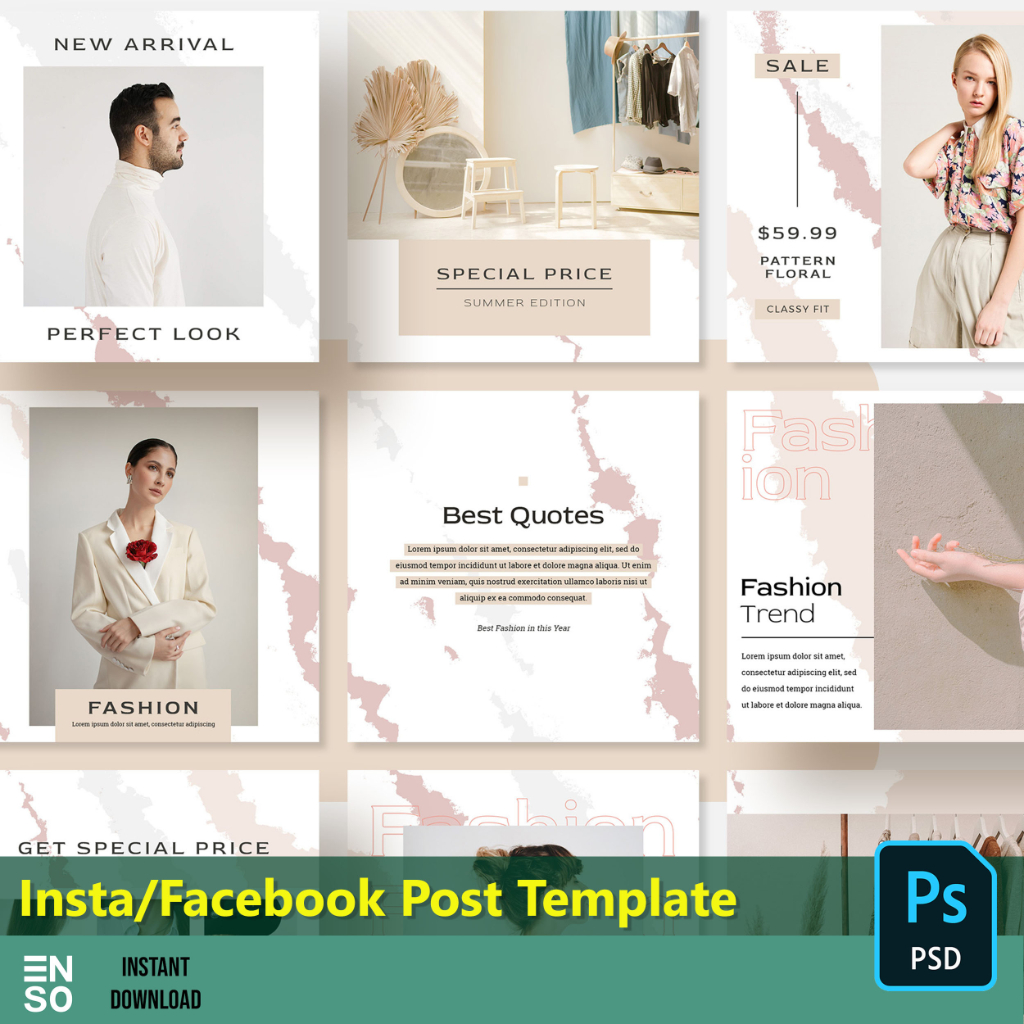 PSD 9-Slides Template for IG Instagram/FB Post (SW001) | Shopee Malaysia