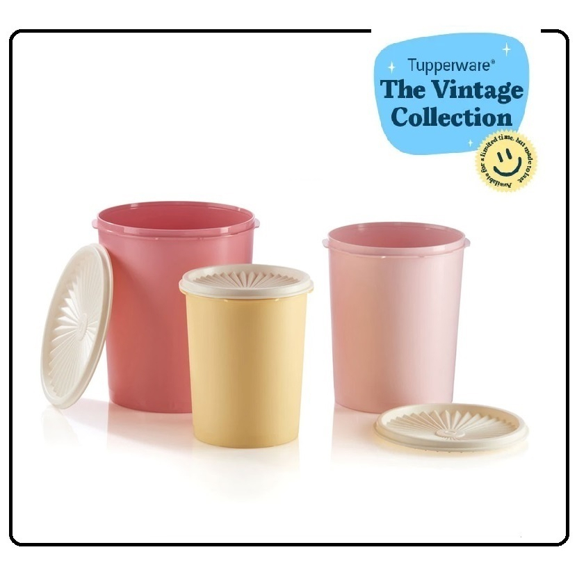 Tupperware Vintage Collection - Deco Canisters Set of 3 | Shopee Malaysia