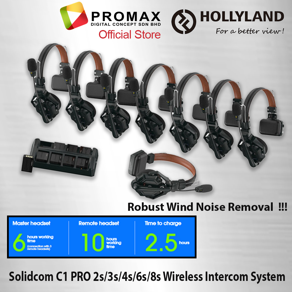 Hollyland Solidcom C1 Pro-2S / 3S / 4S / 6S / 8S Full-Duplex Wireless Intercom System with ...