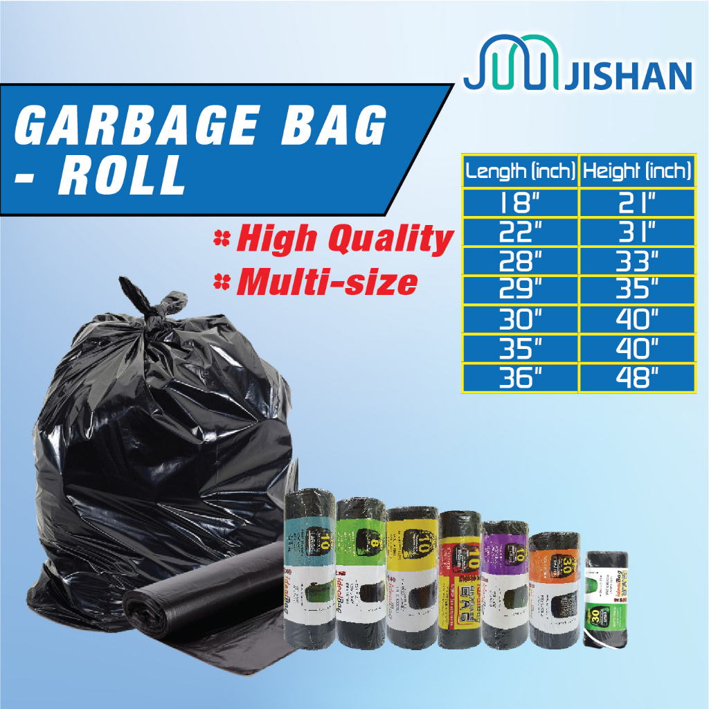 Multi-size Garbage Bag Roll / Plastic Rubbish Bag / Trash Bag / Bin Bag ...
