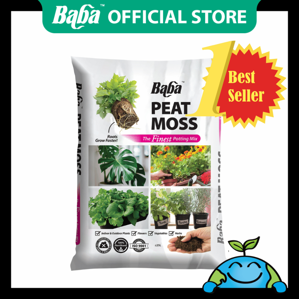 Baba Official | BABA PEAT MOSS 25L | Tanah Organik | 泥炭土 | Gambut ...