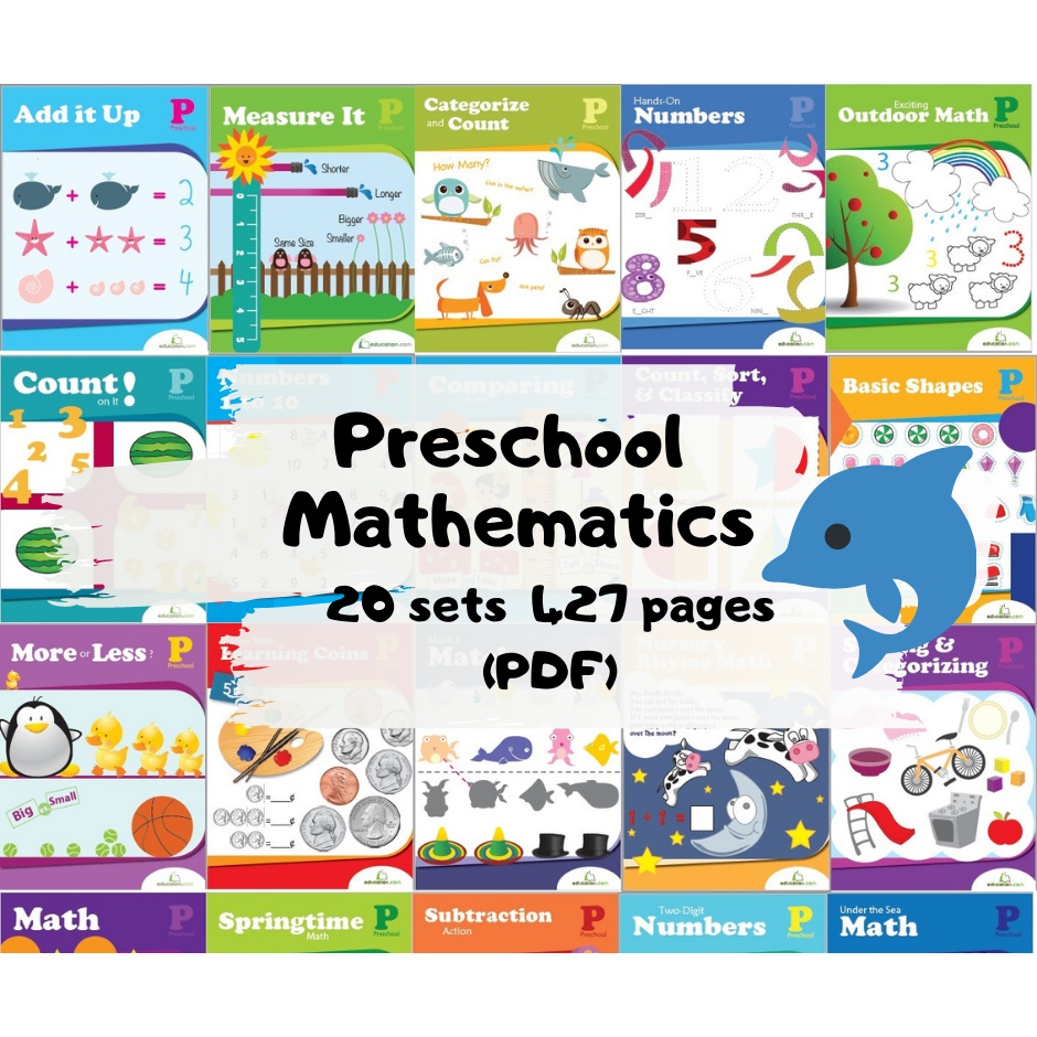 A40 - [PDF] Preschool Mathematics worksheet activities 20 sets 427 ...