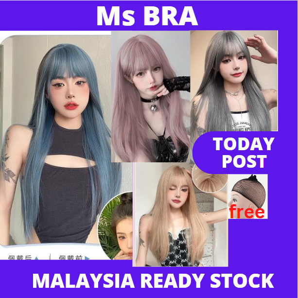 Malaysia READY STOCK* Long Straight Hair wig Hairstyles Heat Resistant ...