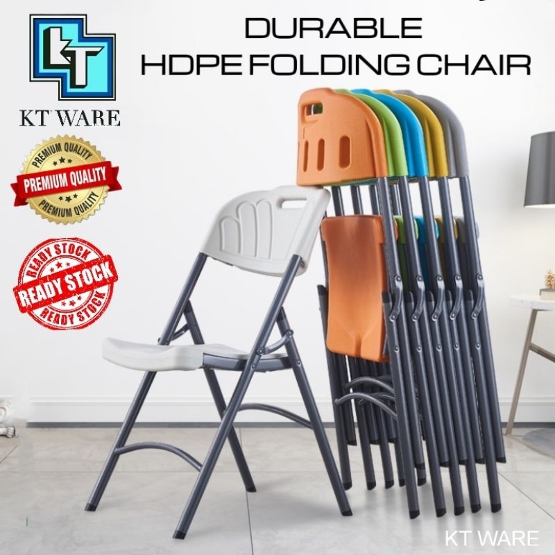 KT WARE Heavy Duty Folding Chair HDPE Portable Foldable Chair Banquet ...