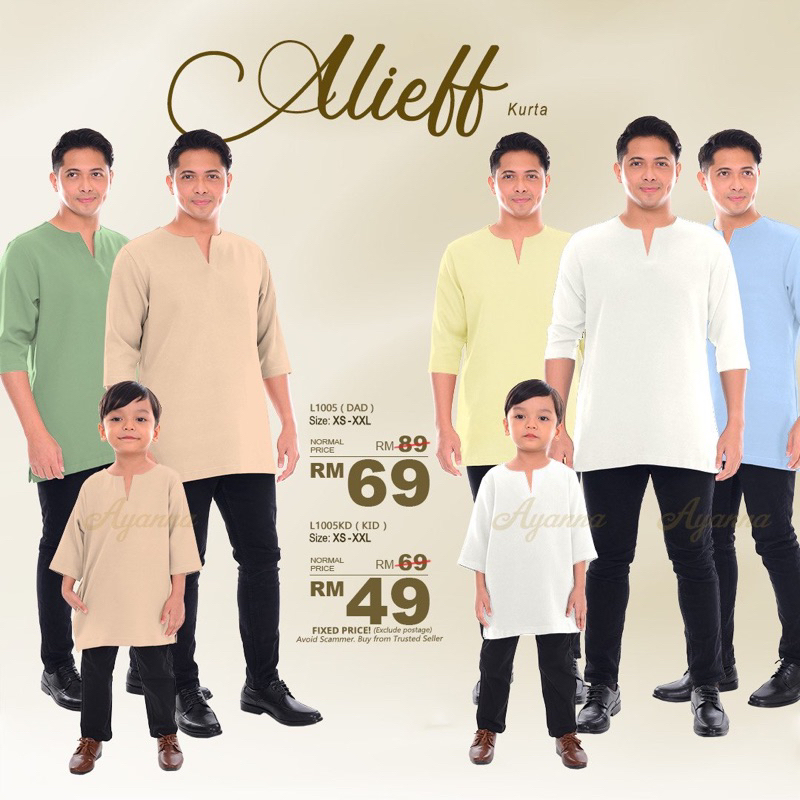 Kurta Alieff kids (3 suku) | Shopee Malaysia