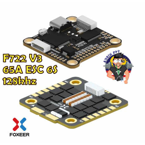 Foxeer F722 V3 3-6S Stack F7 Flight Controller X8 DJI FPV 65A 128khz ...