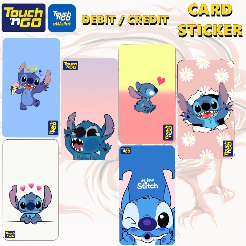 STITCH Touch n Go Card Sticker Cover / Credit Card Sticker Cover/ Debit ...