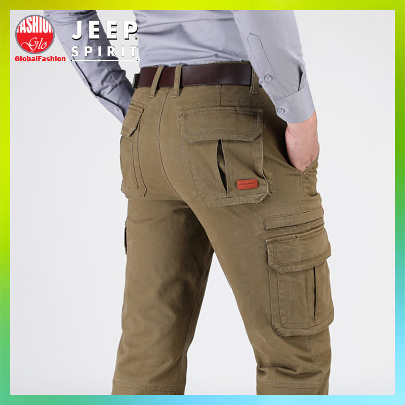 JEEP SPIRIT Cargo Pants Men Seluar Kargo Lelaki Straight Cut Seluar ...