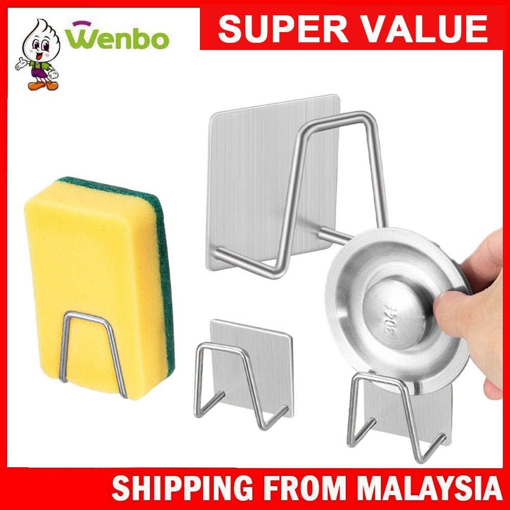 Wenbo Stainless Steel Kitchen Sink Sponge Holder Sponge Rack Holder ...
