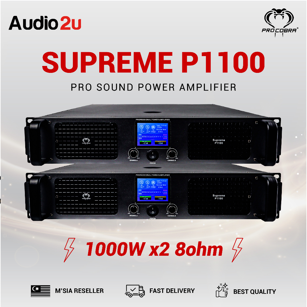 Pro Cobra Supreme P1100 Pro Sound Power Amplifier (1100W) | Shopee Malaysia