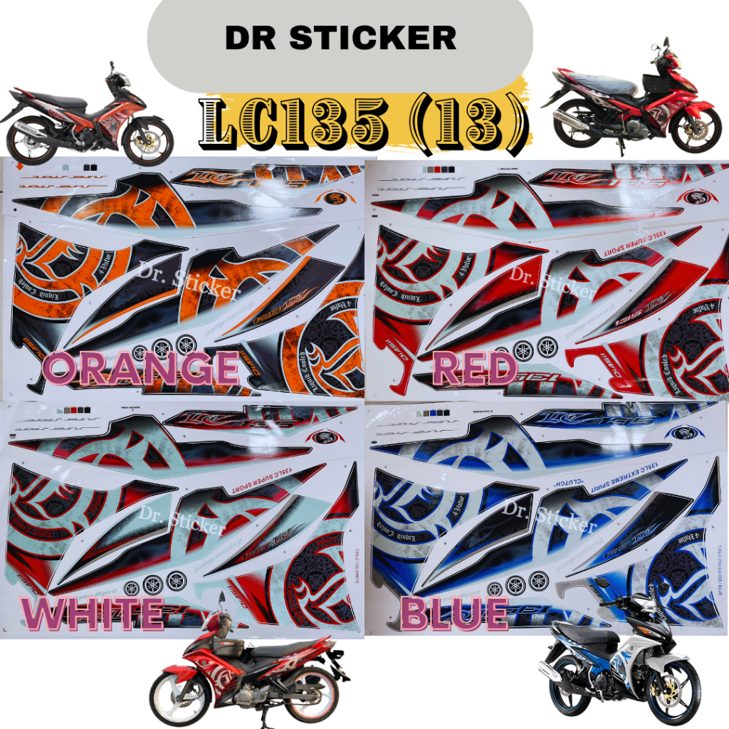 YAMAHA LC135 V2 V3 SUPER SPORT 5 SPEED Stripe Stiker Sticker LC 135 ...